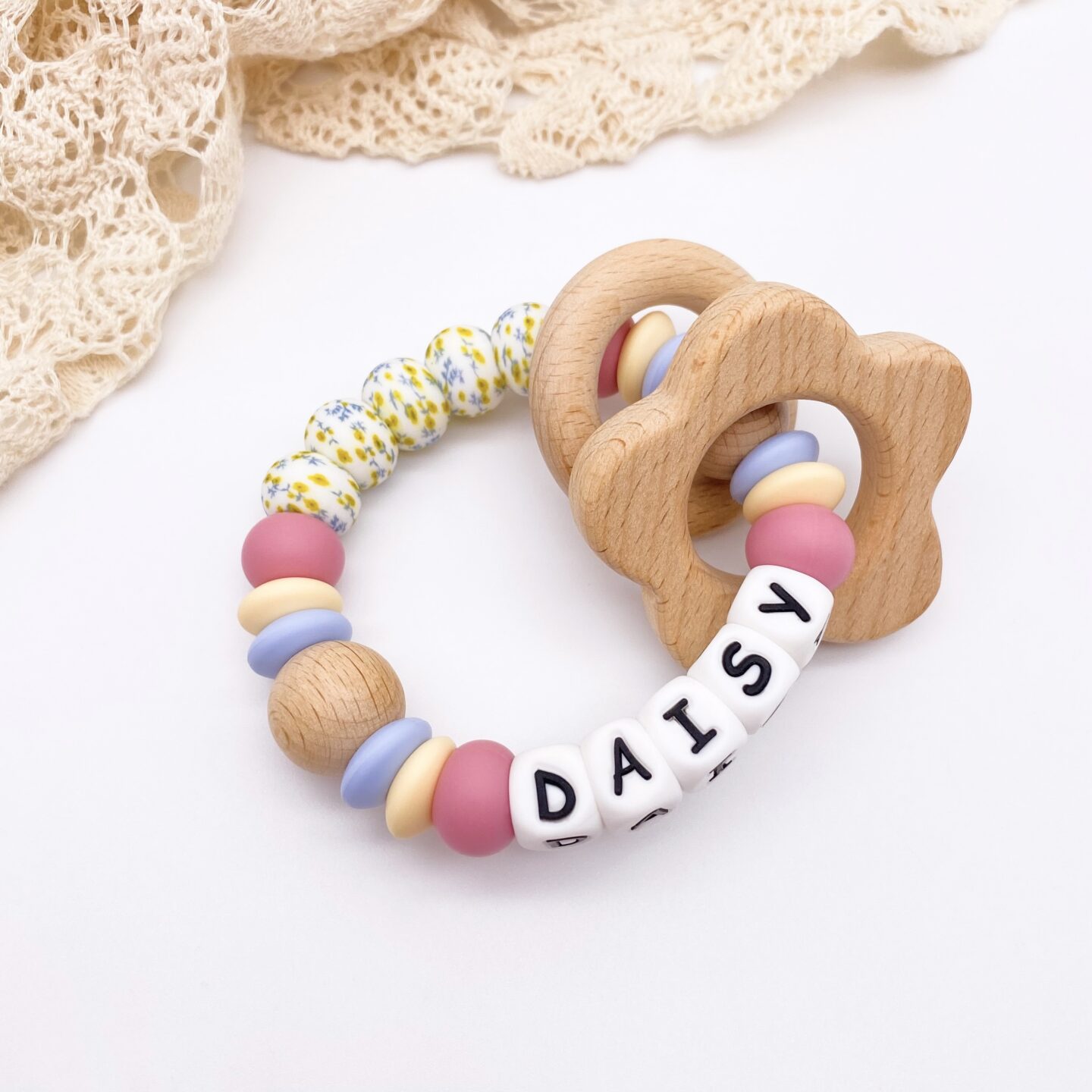 Baby Rainbow Rattle, Rainbow Teething Toy